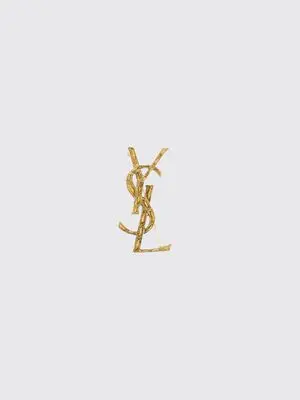 Saint Laurent Cassandre Brass Brooch With Interlaced Monogram - Gold