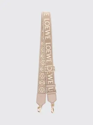Loewe Adjustable Canvas And Leather Shoulder Strap With Jacquard Logo - Cream