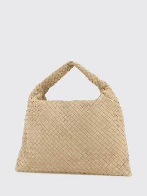 Bottega Veneta Hop Intrecciato Suede Calfskin Shoulder Bag - Cream