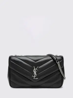 Saint Laurent Loulou Shoulder Bag In Matelasse Leather With Monogram - Black