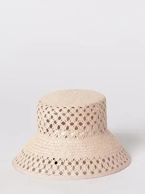 Max Mara Perforated Raffia Hat - Pink