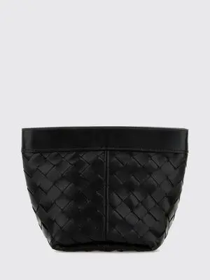 Bottega Veneta Flap Intrecciato Calfskin Mini Bag With Zip Closure - Black