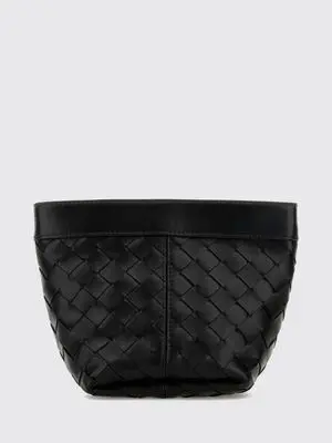 Bottega Veneta Flap Intrecciato Calfskin Mini Bag With Zip Closure - Black