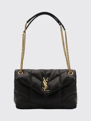 Saint Laurent Puffer Small Quilted Chevron Nappa Bag - Black