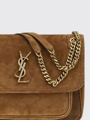 Saint Laurent Medium Niki Suede Shoulder Bag With Chevron Pattern - Orange