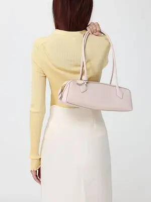 Alaïa Alaia Medium Le Teckel Calfskin Leather And Nubuck Shoulder Bag - Pink