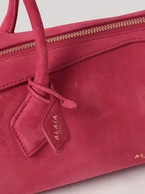 Alaïa Alaia Medium Le Teckel Calfskin Leather And Nubuck Shoulder Bag - Red