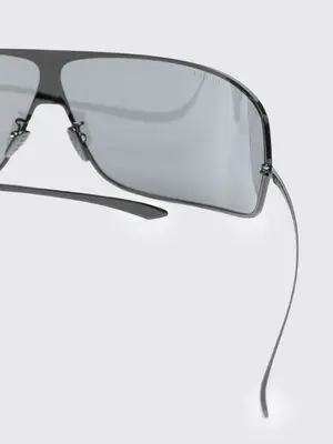 Gucci Rectangular Metal Shield Sunglasses With Embossed Logo