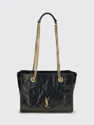 Saint Laurent Niki Bag In Quilted Calfskin With Chevron Pattern - Black