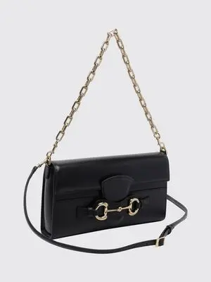 Gucci Horsebit Ristretto Smooth Leather Shoulder Bag With Metal Mesh Handle