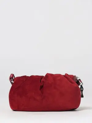 CHRISTIAN LOUBOUTIN Eva Ruched Suede Calfskin Mini Crossbody Bag - Red