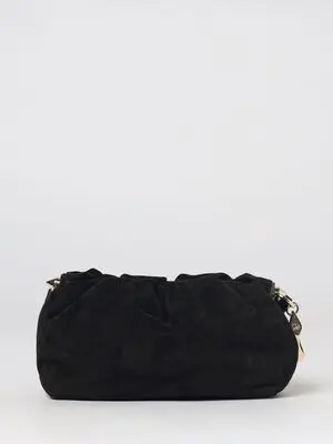 CHRISTIAN LOUBOUTIN Eva Ruched Suede Calfskin Mini Crossbody Bag - Black