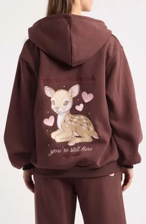 HAPPY CAMP3R Fawn Love Full Zip Hoodie