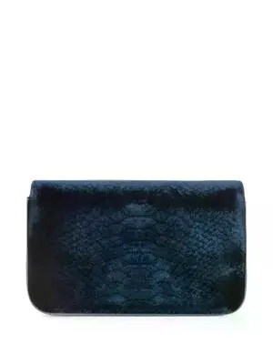 Elisabetta Franchi Velvet Shoulder Bag With Crocodile Print