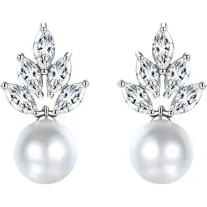 UNTAMED PETALS Lennox Pearl And Crystal Earrings - Metallic Silver