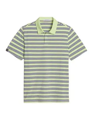 ASHWORTH GOLF Classic Stripe Polo - Lime Multi