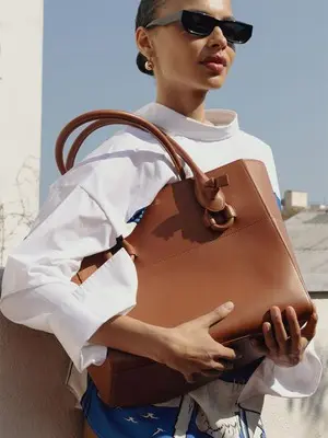 CALLAS MILANO Large East / West Tote Bag Nappa - Brandy