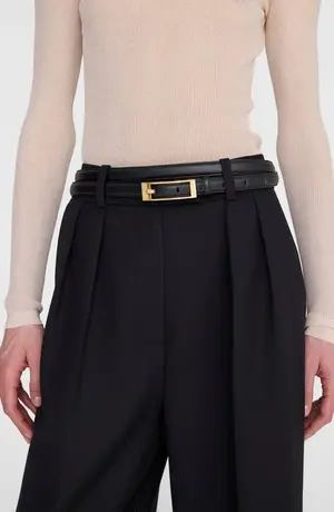 ANINE BING Double Elly Belt Smooth Leather