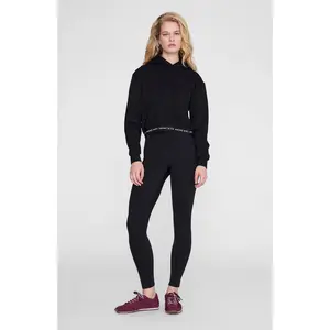 ANINE BING Dany Cropped Hoodie - Black
