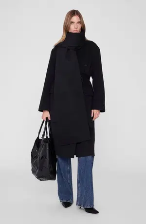 ANINE BING Ava Scarf Cashmere Blend - Black