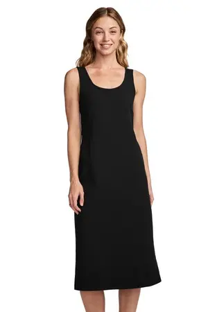 JOCKEY Cotton Stretch Tank Dress With Built-in Bra - Black