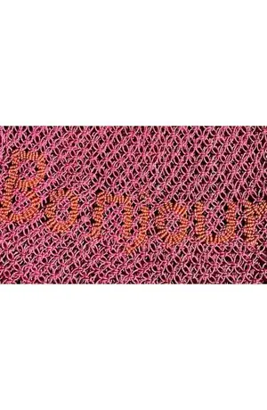 MER ST. BARTH St Jean Jute Beach Tote "bonjour - Pink
