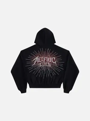 AELFRIC EDEN Boxy Rhinestone Zip Up Hoodie