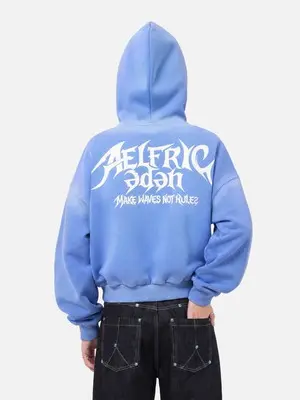 AELFRIC EDEN Boxy Washed Zip Up Hoodie