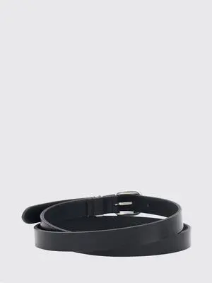 Saint Laurent Cassandre Slim Calfskin Leather Belt With Monogram