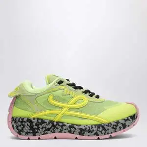 Loewe Pogo Sneakers In Technical Mesh And Leather - Green