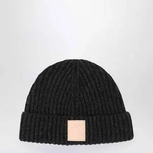 Loewe Ribbed Cashmere Beanie - Black
