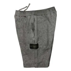 Stone Island Patch Logo Fleece Shorts 'melange Black