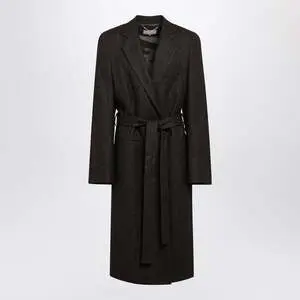 MAISON MARGIELA Belted Coat With Herringbone Pattern