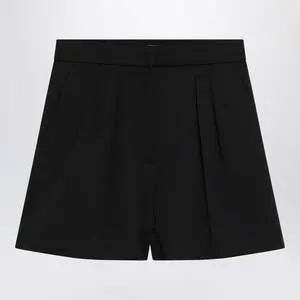 Max Mara Stretch Cotton Satin Shorts - Black
