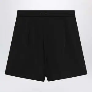 Max Mara Stretch Cotton Satin Shorts - Black