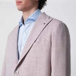 Tagliatore Single-breasted Herringbone Jacket Lilac - Purple
