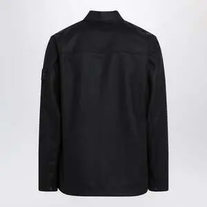 Stone Island Navy Shirt Jacket In Wool Blend - Blue