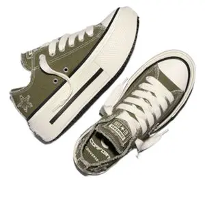 CONVERSE Chuck Taylor All Star Lift Double Stack Distressed Stars 'utility Black Egret