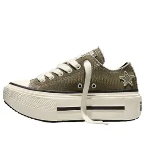 CONVERSE Chuck Taylor All Star Lift Double Stack Distressed Stars 'utility Black Egret - Utility/black/egret