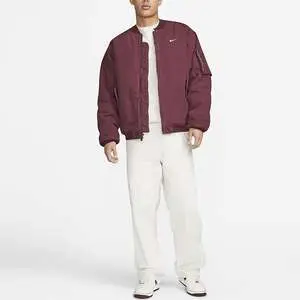 Nike Life Woven Flight Jacket 'night Maroon - Red