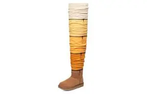 UGG Classic Sweater Letter Ta Knitted Suede High-leg Boots 'brown Tan - Brown/tan