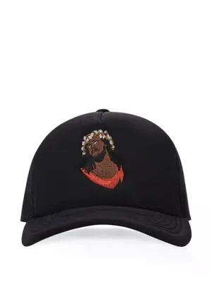 DENIM TEARS Embroidered Mesh-panel Trucker Hat - Black