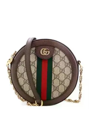 Gucci Ophidia Round Shoulder Bag Gg Coated Canvas Mini Crossbody Bag