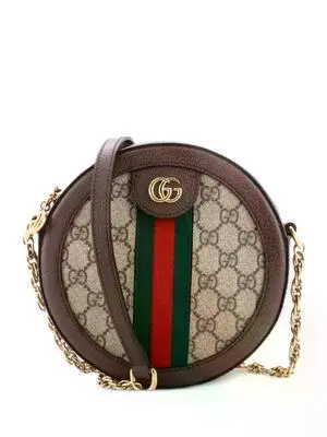 Gucci Ophidia Round Shoulder Bag Gg Coated Canvas Mini Crossbody Bag