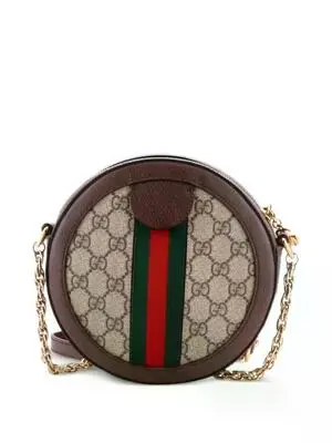 Gucci Ophidia Round Shoulder Bag Gg Coated Canvas Mini Crossbody Bag