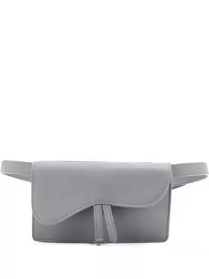 Dior Saddle Rectangular Leather Belt Bag - Grey
