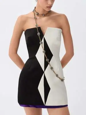 Versace Silk Duchesse Mini Dress