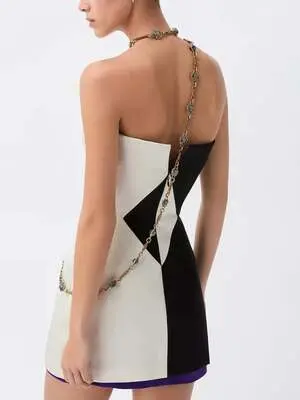 Versace Silk Duchesse Mini Dress