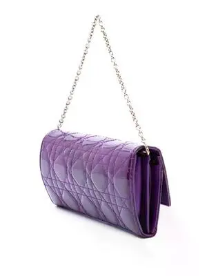 Dior 2012 Patent Cannage Lady Wallet On Chain Handbag