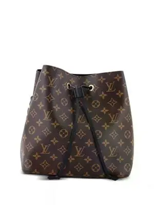 LOUIS VUITTON Neonoe Handbag Monogram Canvas With Leather Mm Bucket Bag - Black